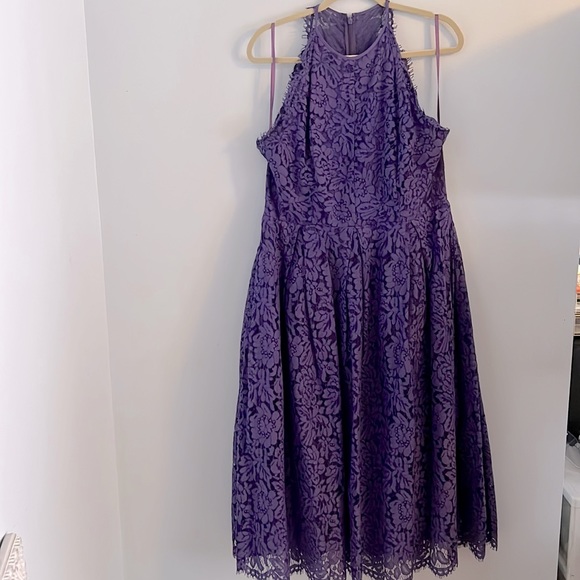 ASOS Curve | Dresses | Violet Purple Lace Scallop Midi Prom Gala Aline ...